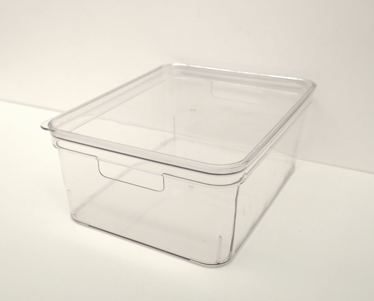 Clear Stax Basket with Lid - Clear Transparent Multipurpose Storage ...